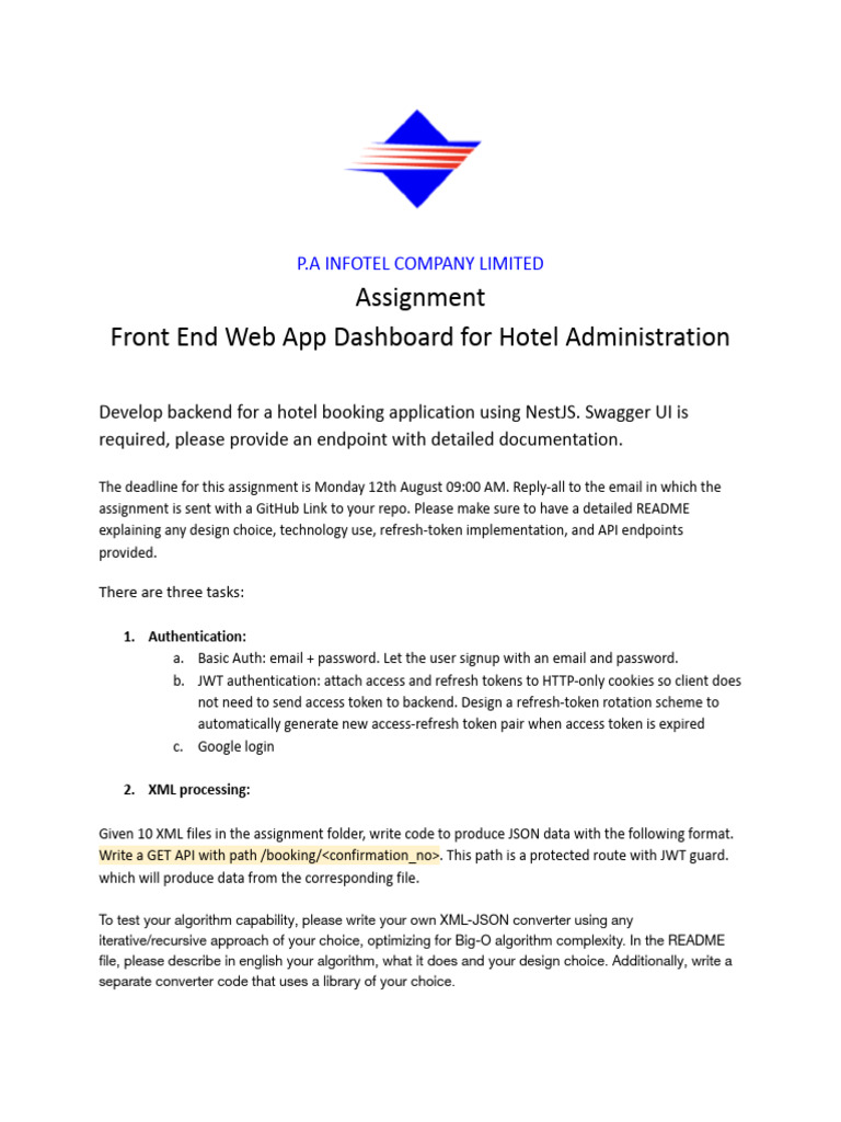 Backend Engineer Assignment | PDF
