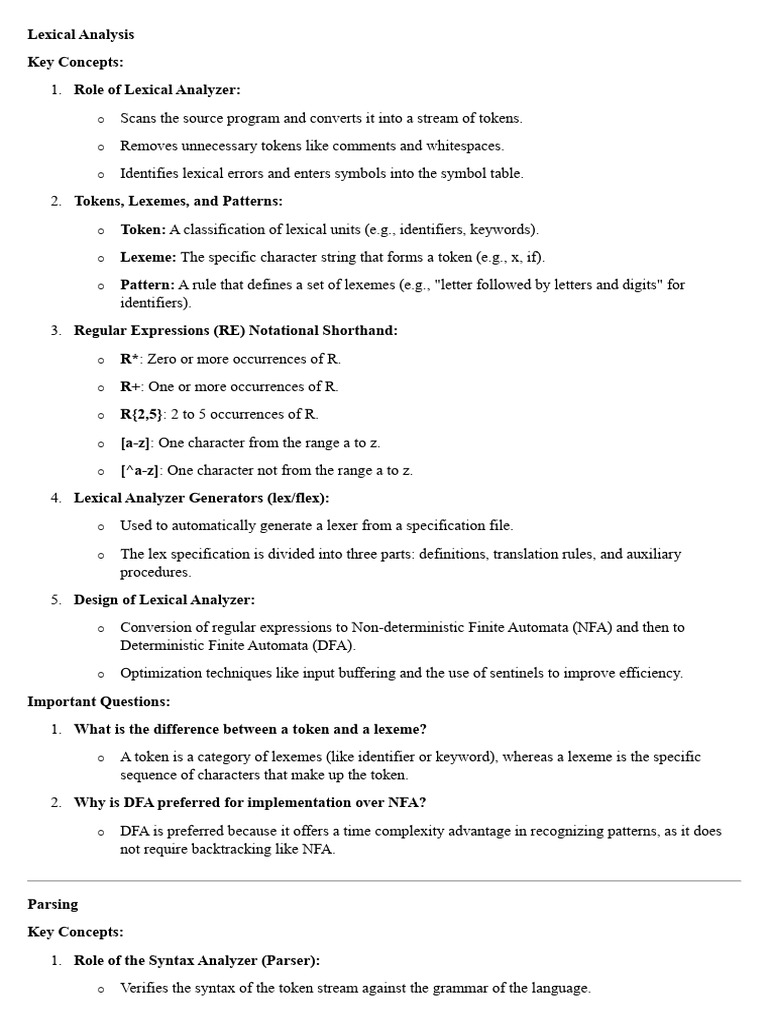 Lexical Analysis | PDF