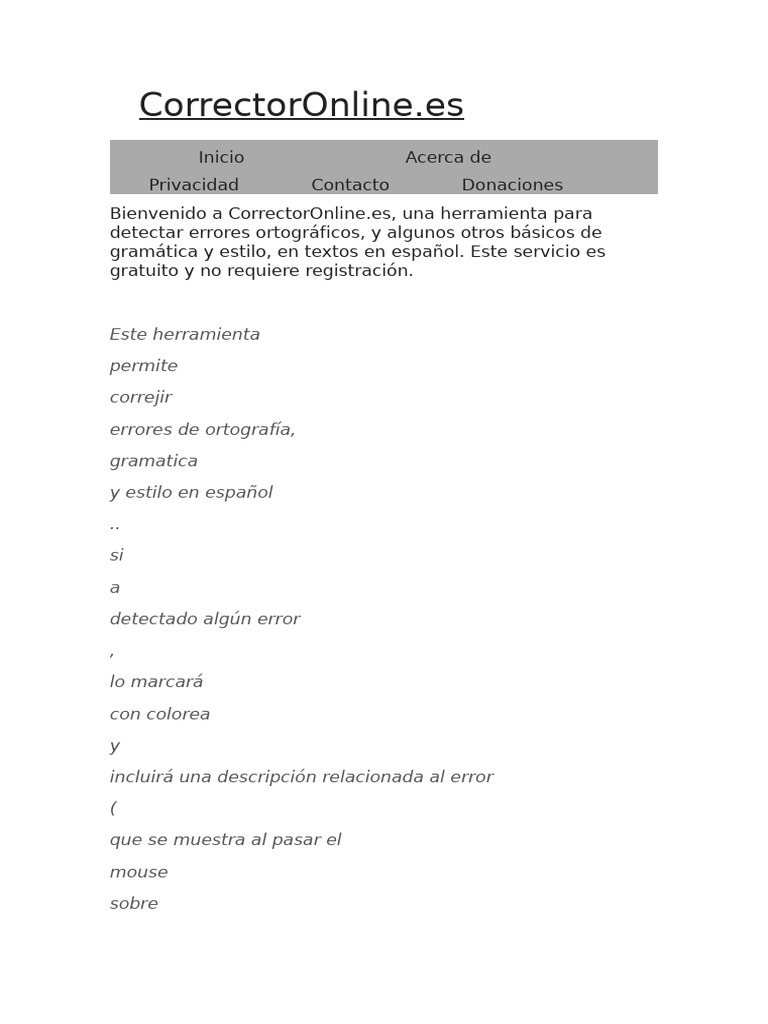 Documento Corrector Online | PDF