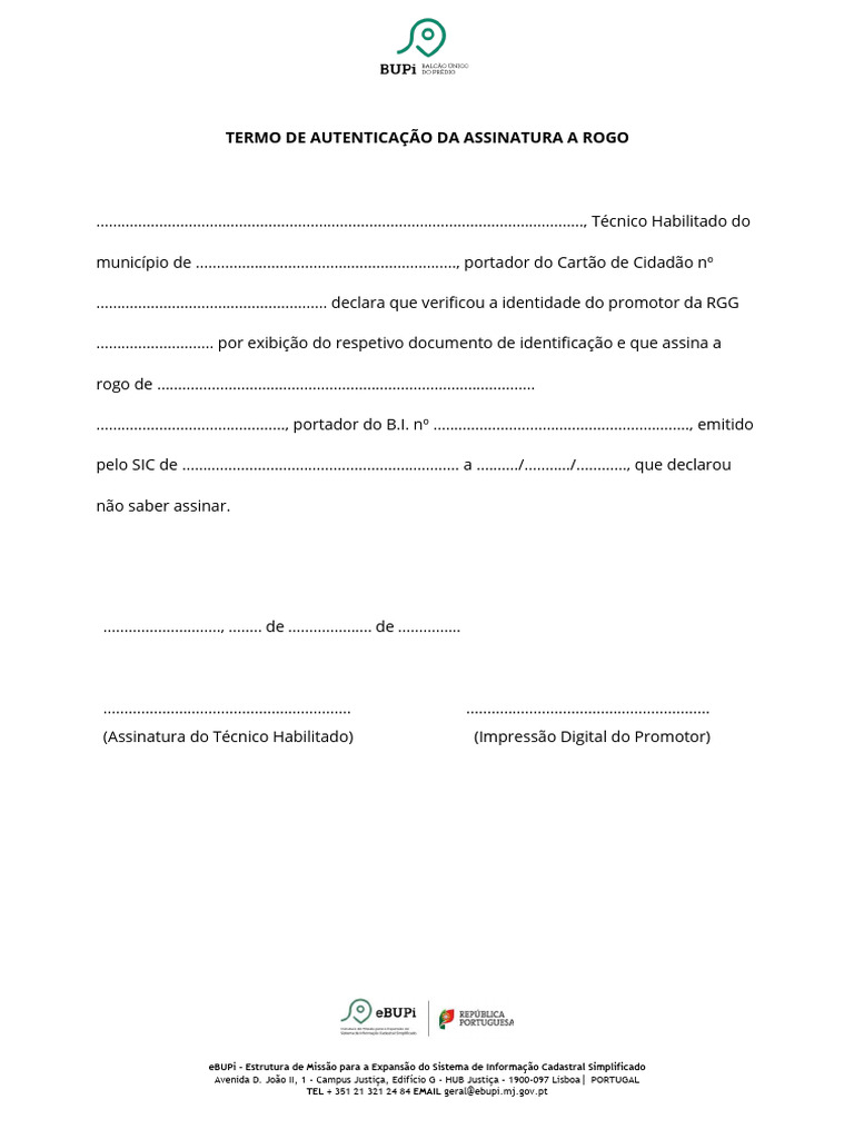 Termo de Autenticacao Assinatura A Rogo | PDF