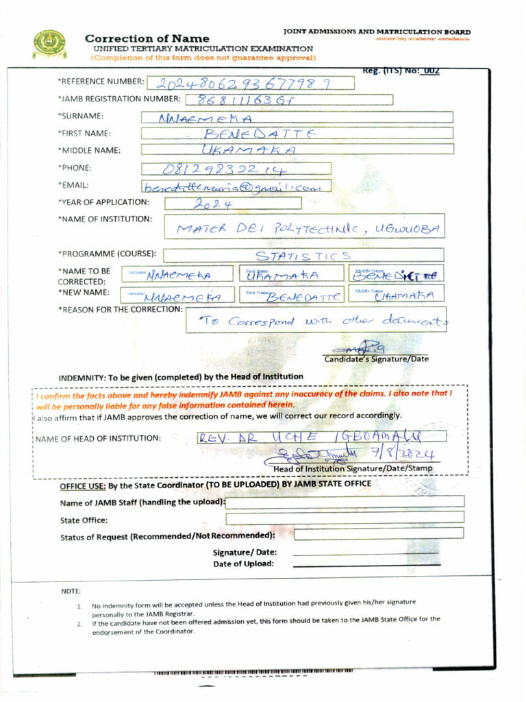 Correction of Name | PDF