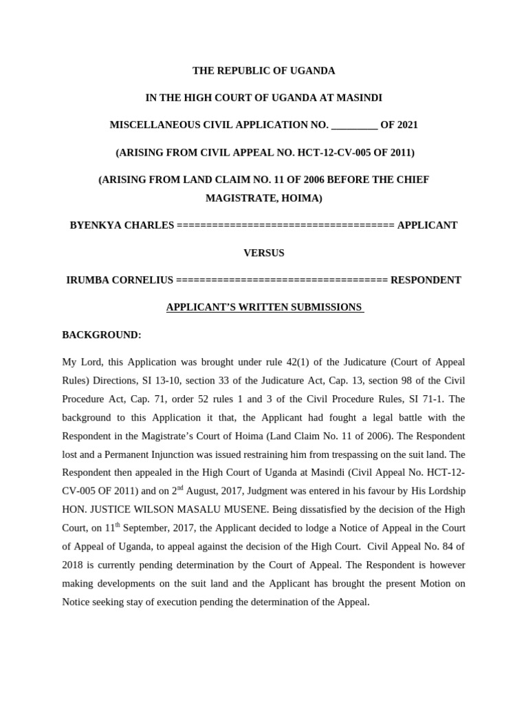 Applicant's Submissions | PDF