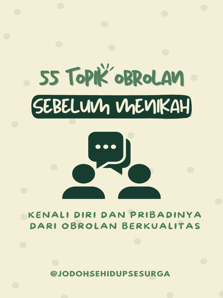 55 Topik Obrolan Sebelum Menikah | PDF | Kesehatan Holistik