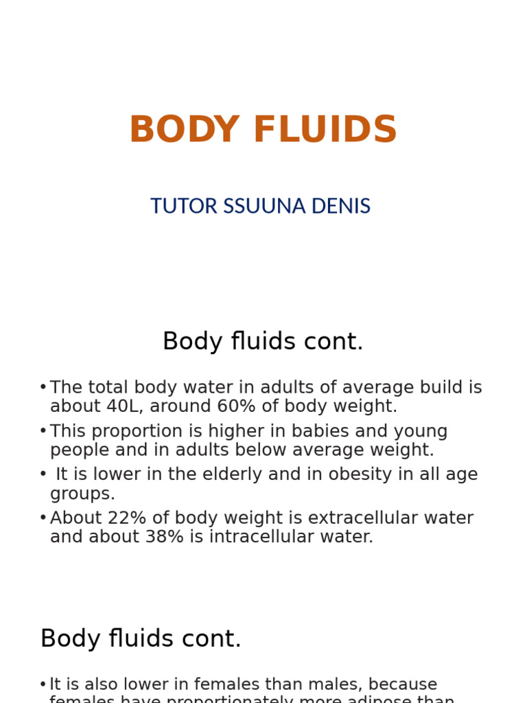 Body Fluids Lesson 2 | PDF