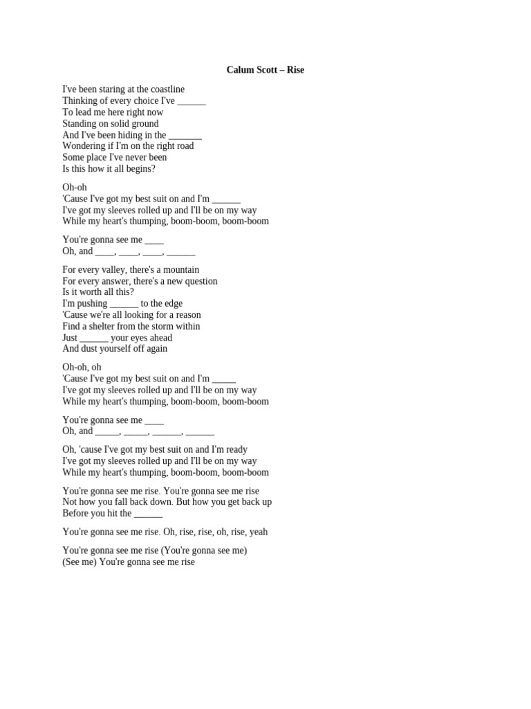 Calum Scott Rise | PDF