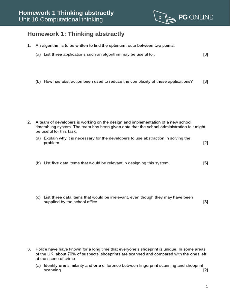 Computational Thinking Homework 1 Thinking Abstractly | PDF