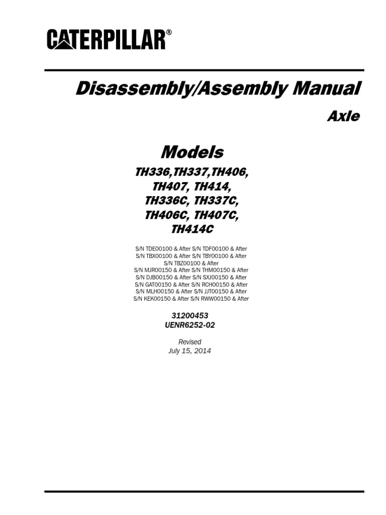 CAT Axle Disassembli Assembli | PDF