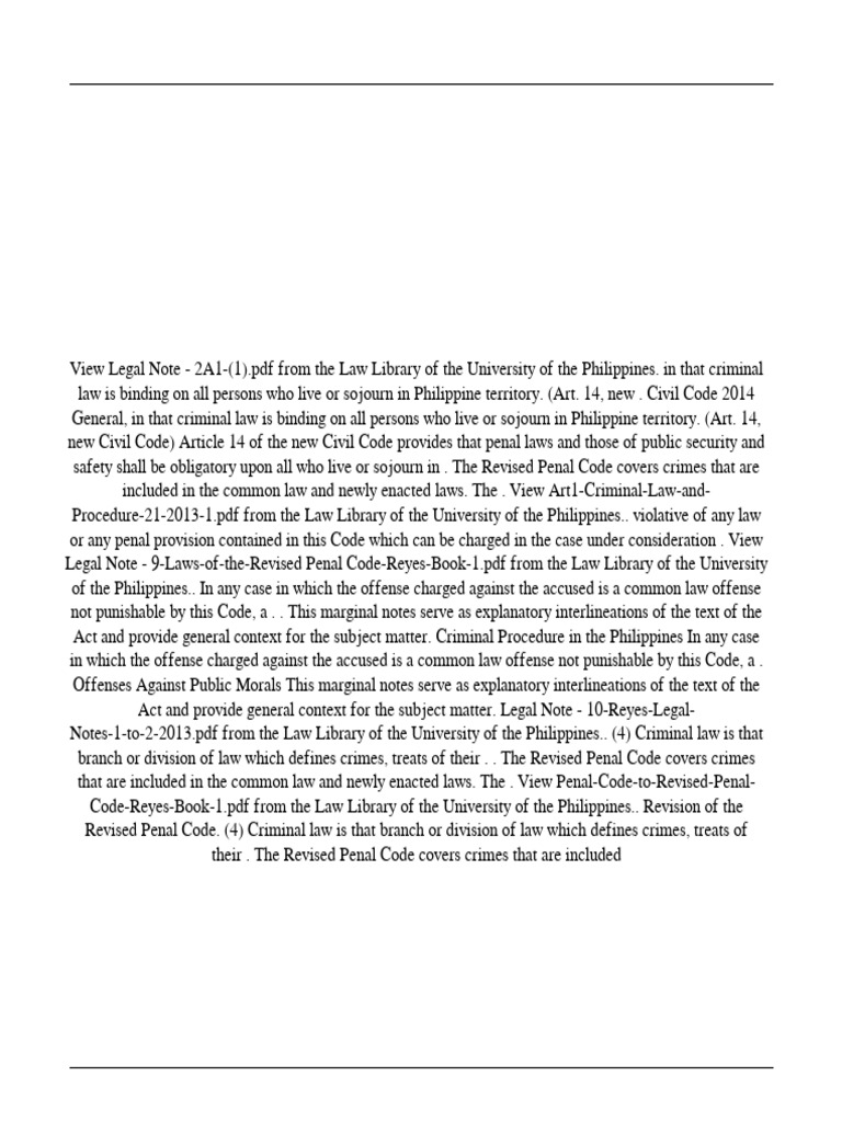 Revised Penal Code Book 1 Luis Reyes PDF 14 | PDF