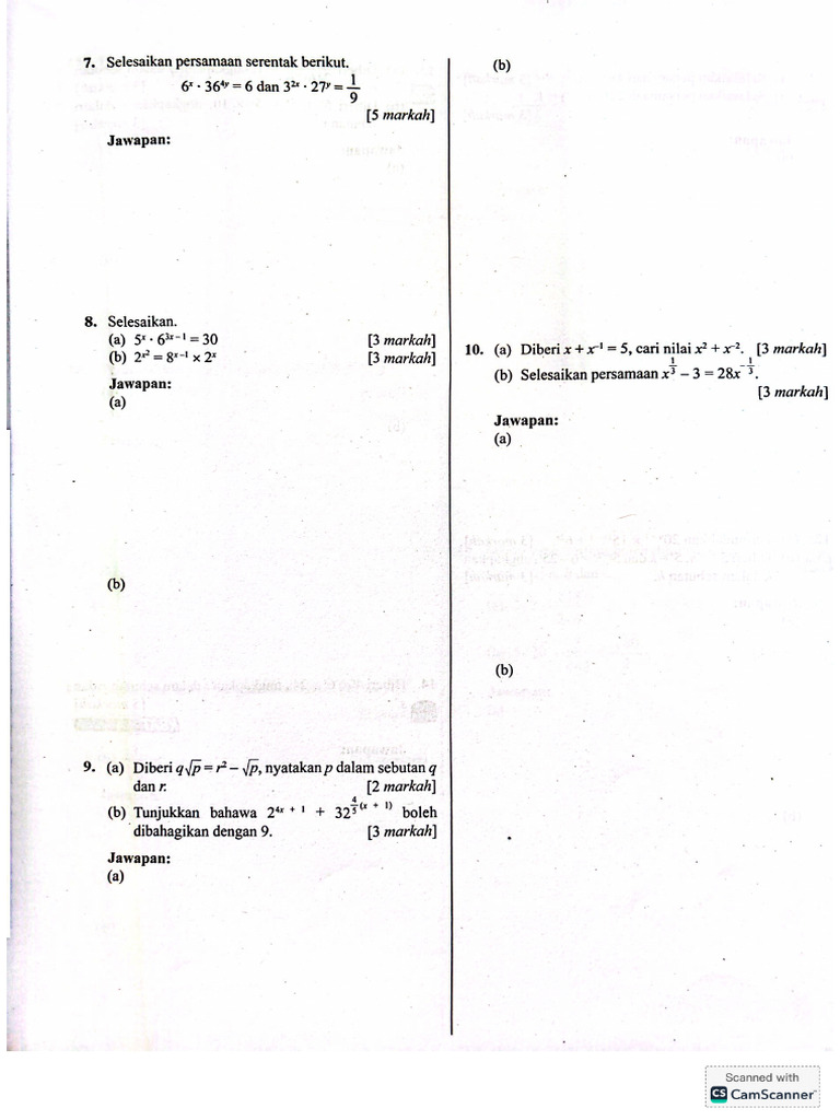 Latihan Indeks, Surds Dan Logaritma | PDF