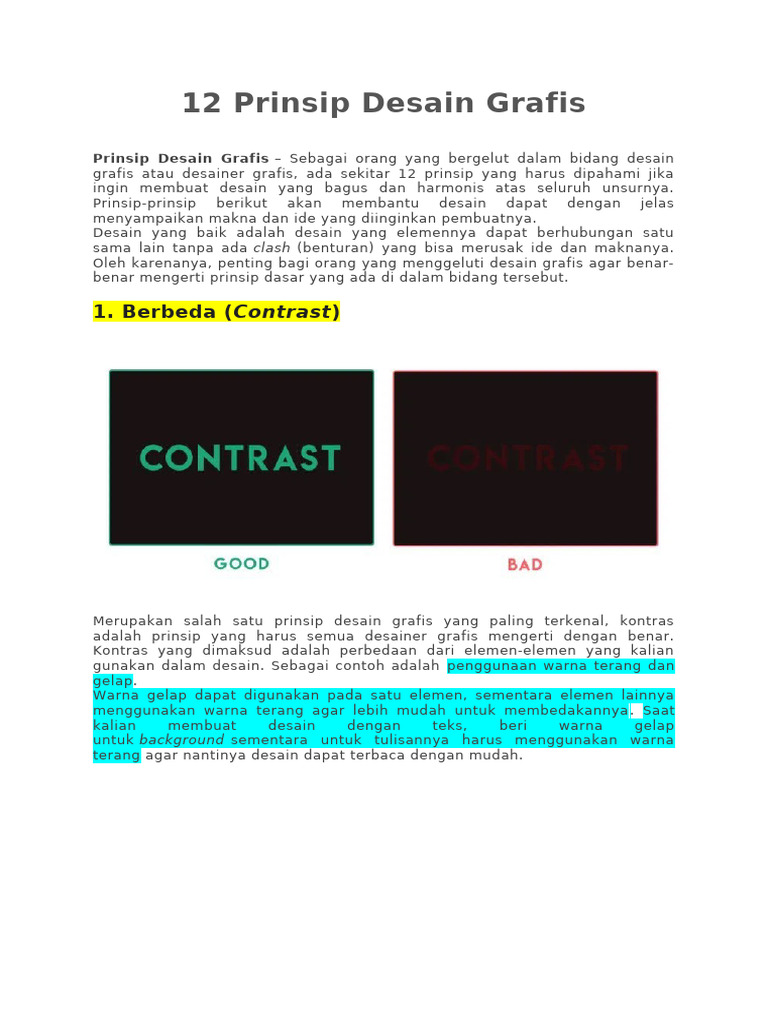 12 Prinsip Desain Grafis | PDF