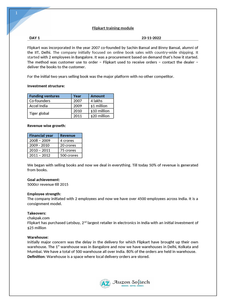 Flipkart Training Module | PDF