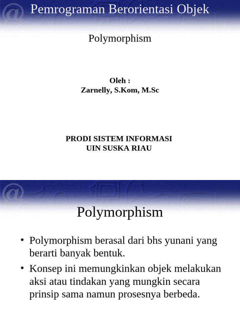 Bab 4. Polymorphism | PDF