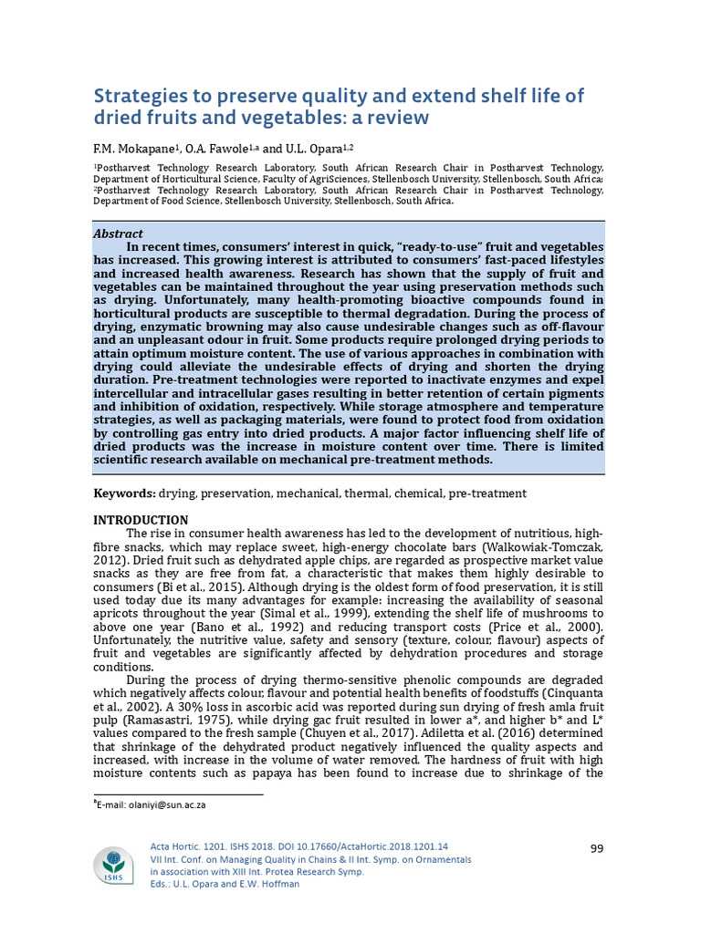 Strategies To Preserve Quality and Extend Shelf Life of Dried Fruits ...