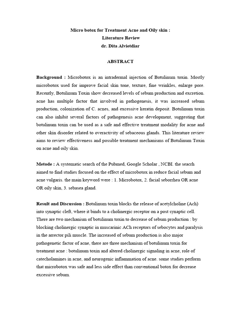 Microbotox For Improve Acne and Oily Skin | PDF