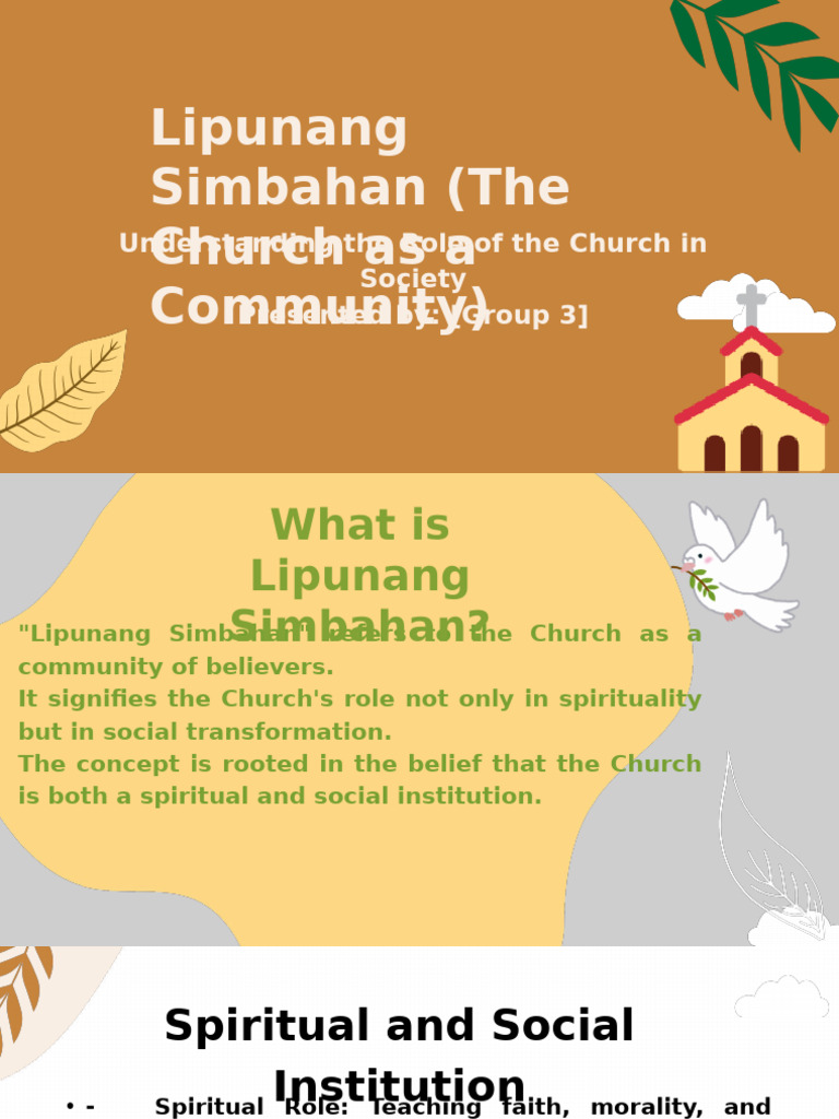 Lipunang Simbahan (the Church as a Community) G-3 | PDF