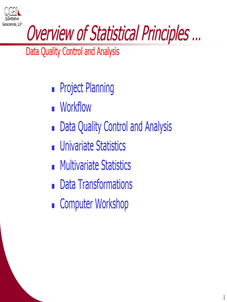 Overview of Statistical Principles | PDF