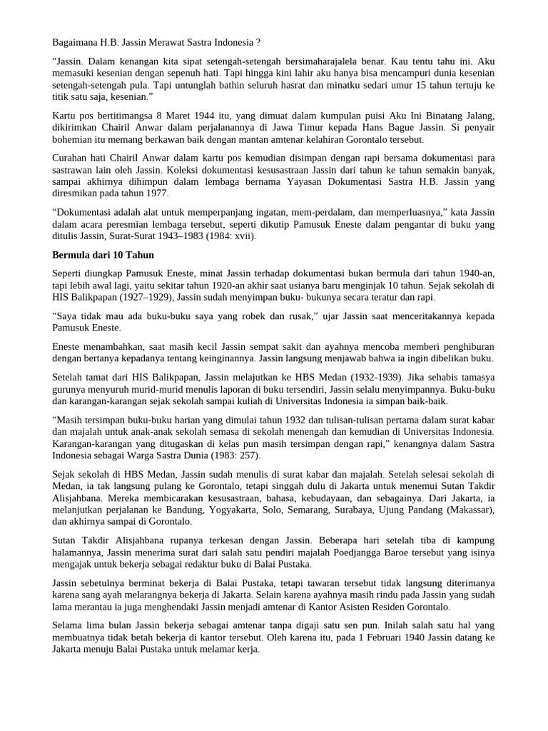 HB Jassin | PDF