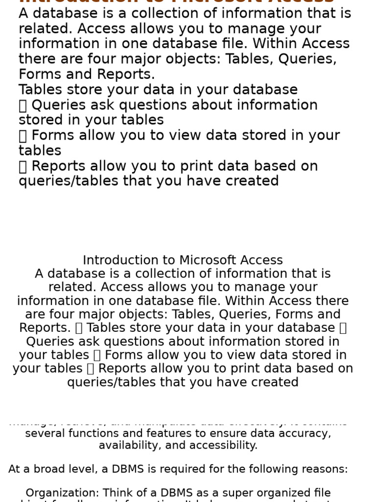 Introduction to Microsoft Access | PDF