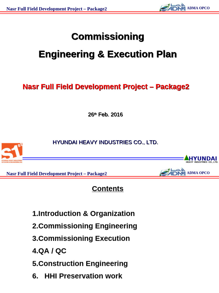 Nasr Project Commissioning Plan | PDF