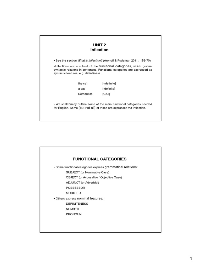 Unit 2 Inflection | PDF