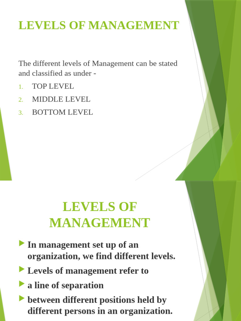 Different Levels of Management | PDF