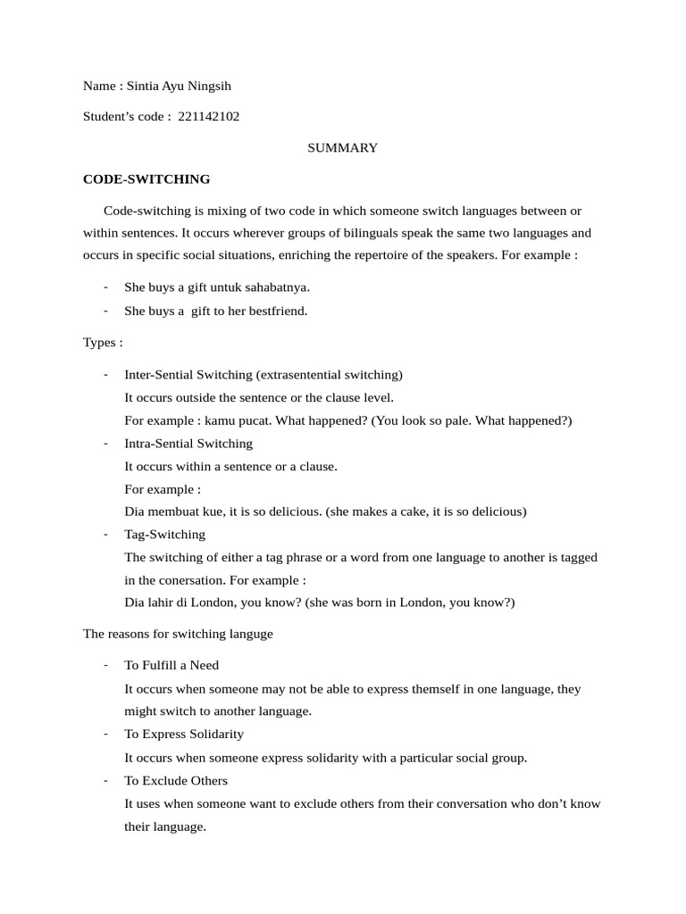 Linguistic Summary | PDF