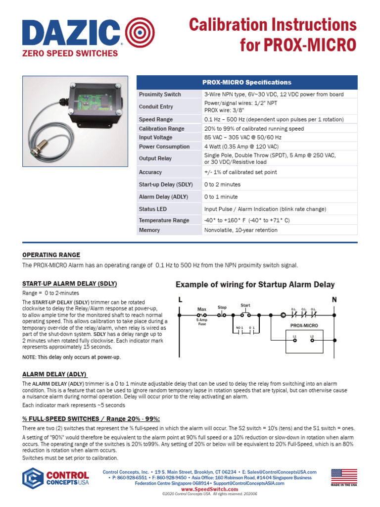 PROX-MICRO Calibration Instructions | PDF