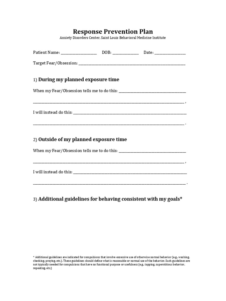 17 Response Prevention Plan | PDF