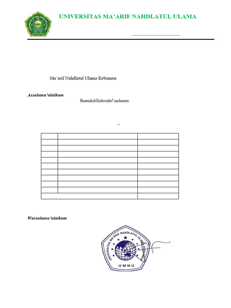 Surat Pemberitahuan WISUDA UMNU 2024 | PDF