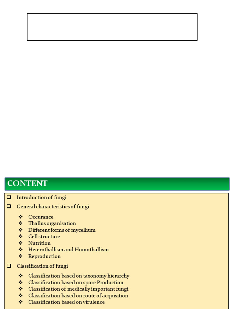 Fungal Classification and Characteristics | PDF | Fungus | Wellness