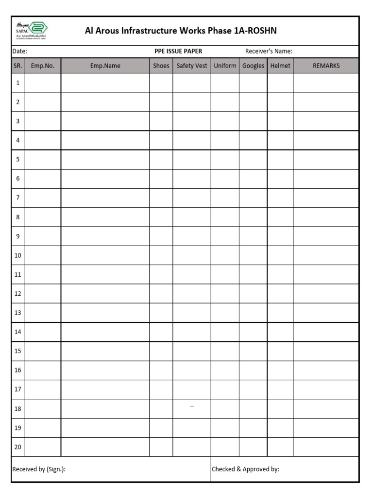Ppe Issue Paper Form | PDF