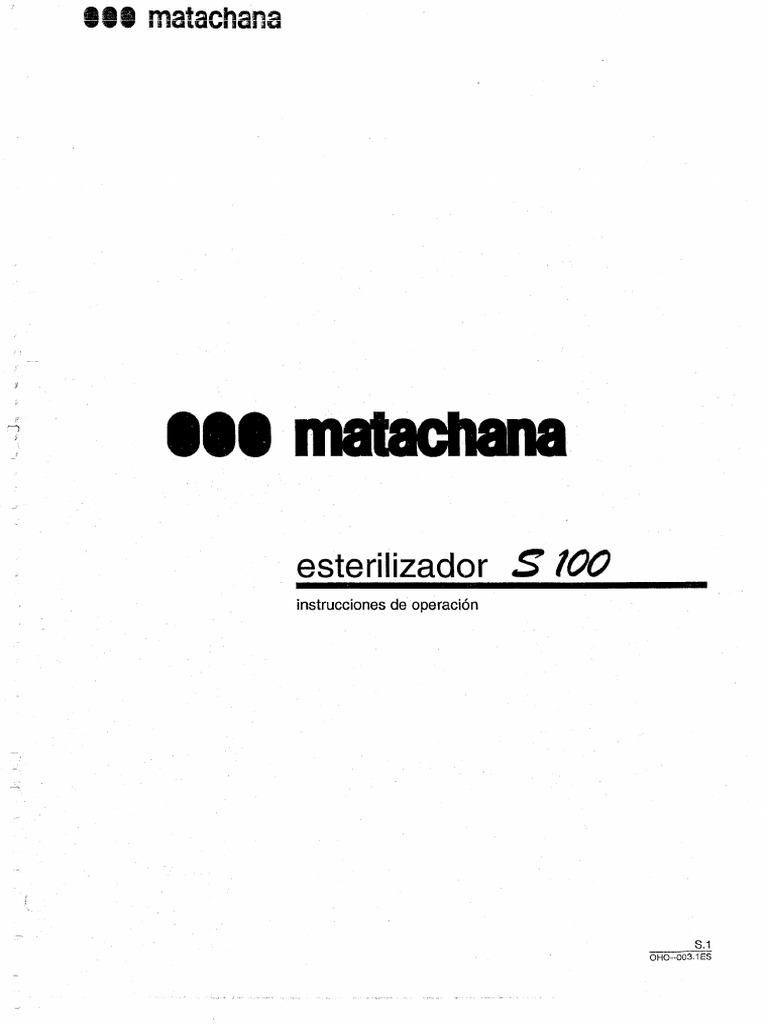 Matachana S100 Manual de Servicio | PDF