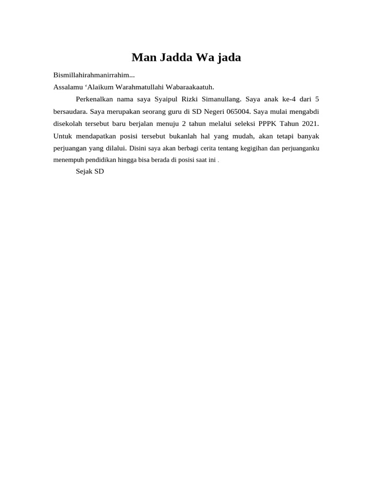 Man Jadda Wa Jada | PDF