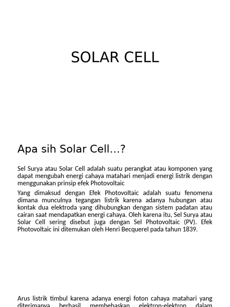 Solar Cell | PDF