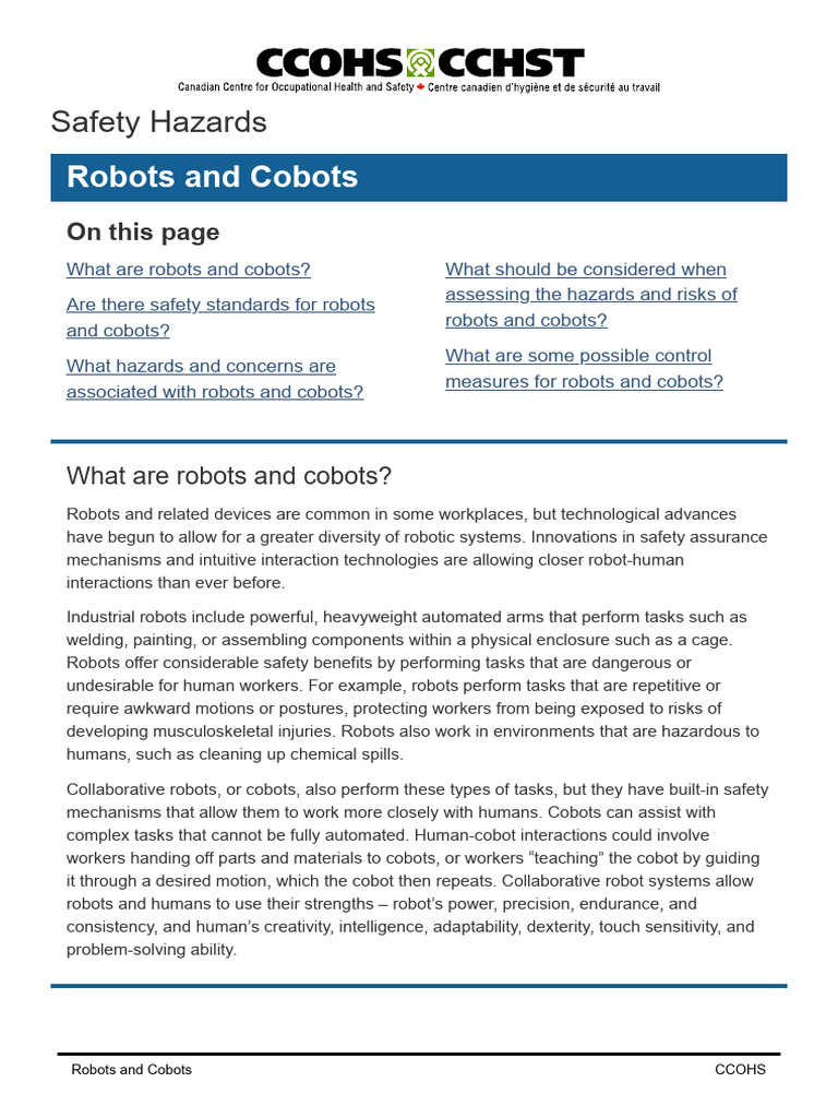 Robots Cobots | PDF