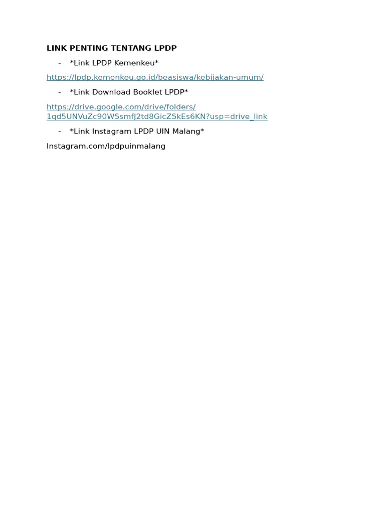 Link Penting Tentang Lpdp Pdf