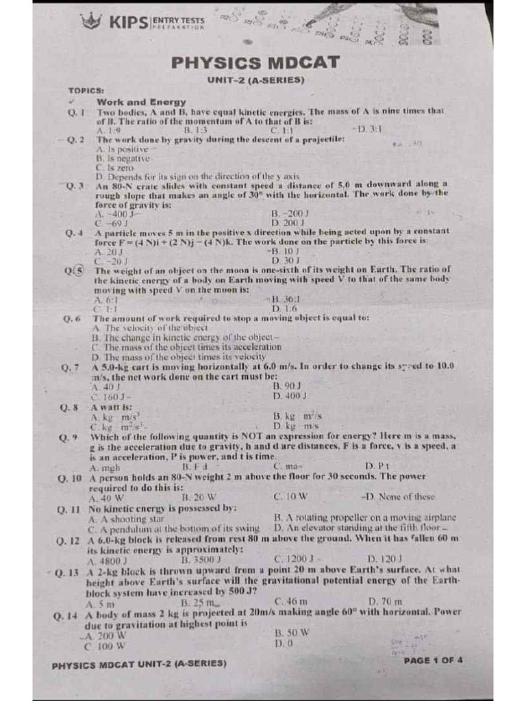 Kips 2024 Phy & Chem Unit 2 by Drzee (Zeeshan Khan) | PDF