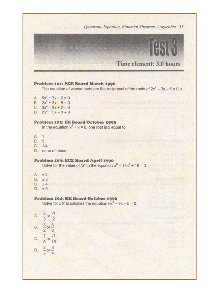 Quadratic Equation Pdf