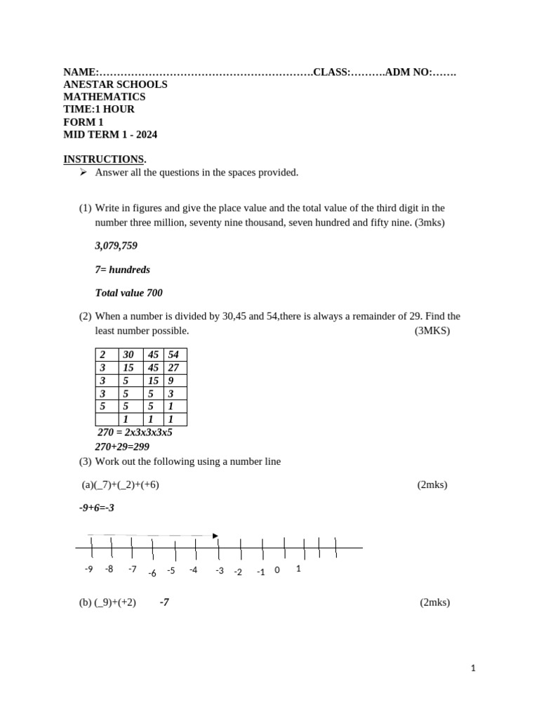 f1 Math Ms | PDF