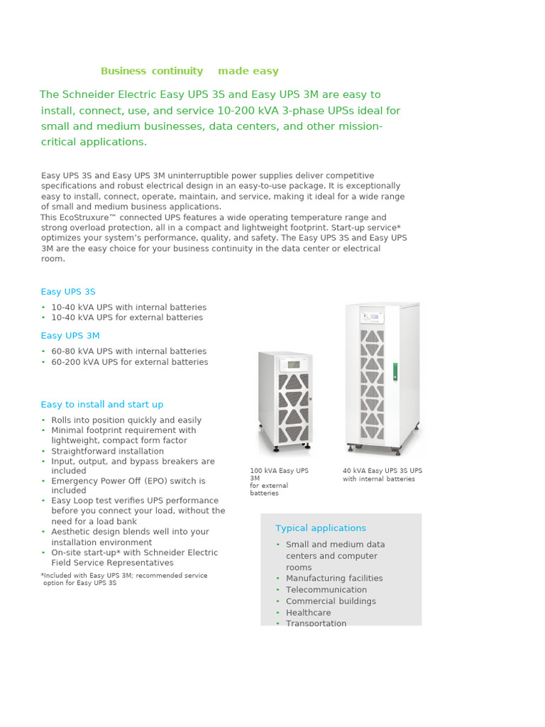 Easy 20kva Ups Brochure | PDF