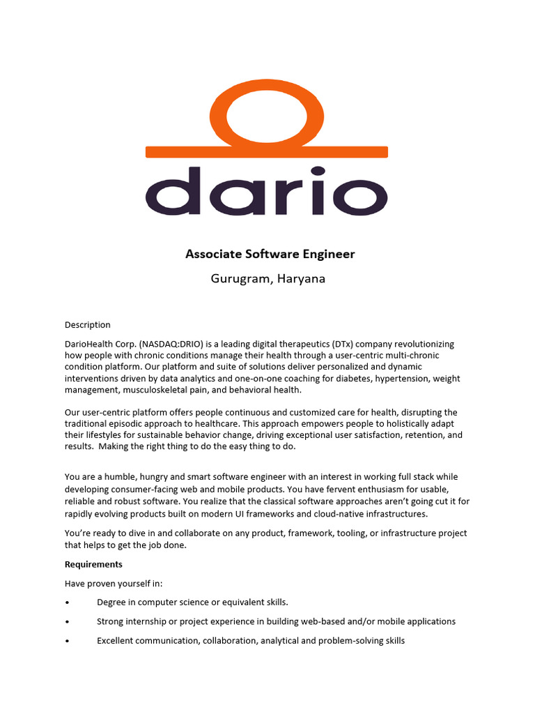 Job Description - Dario | PDF