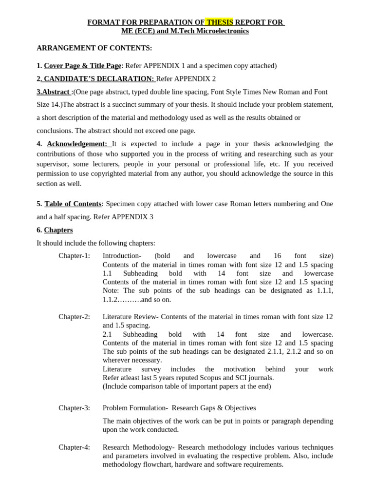 Thesis Report Guidelines | PDF