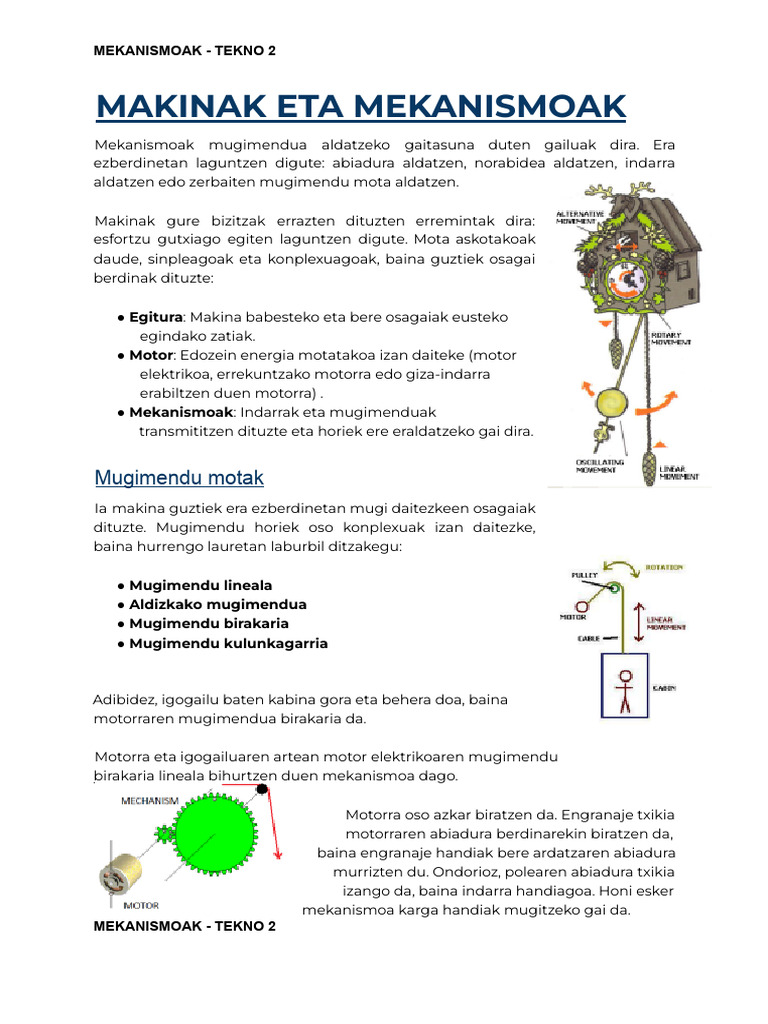Mekanismoak - Tek 2 - Teoria | PDF
