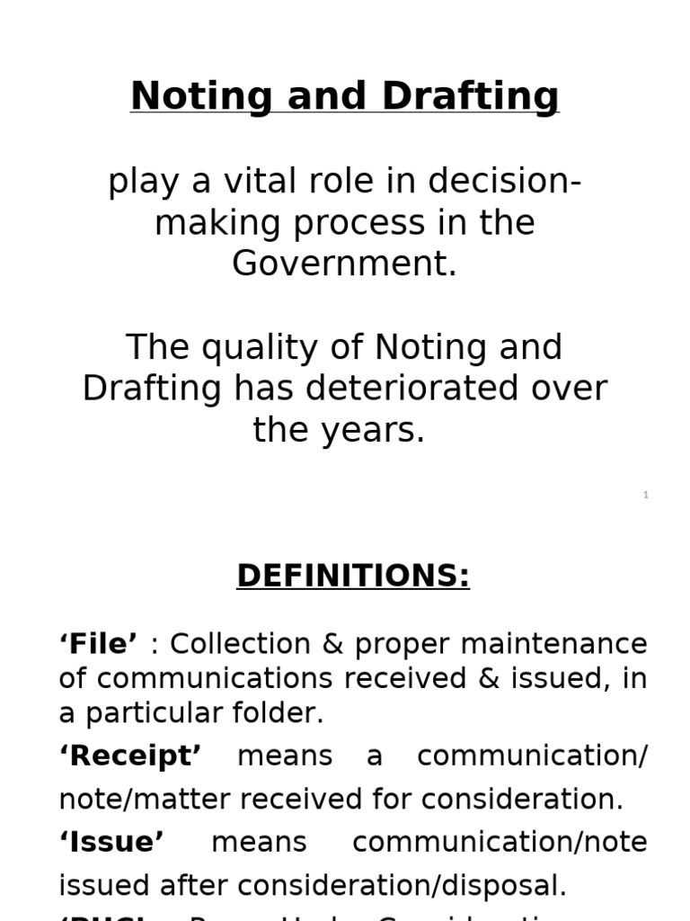 Slides - Noting & Drafting | PDF