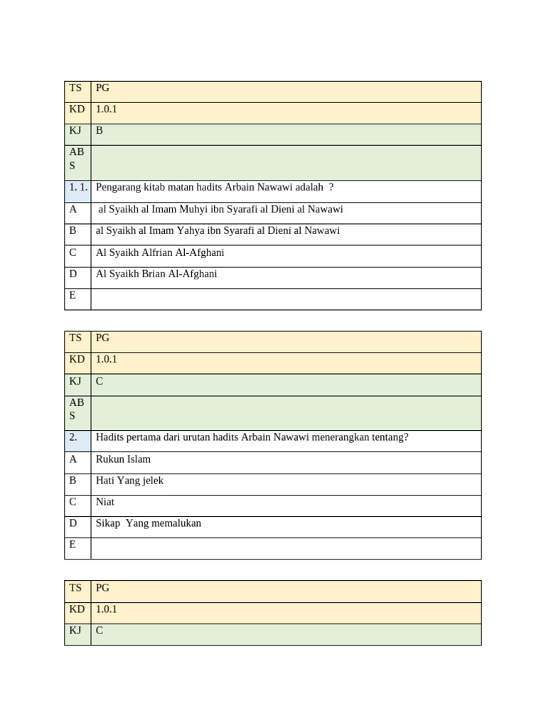 STS 1 ARBAIN NAWAWI 7 CBT. | PDF