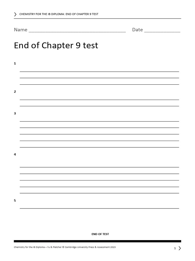 End of Chapter 9 Test | PDF