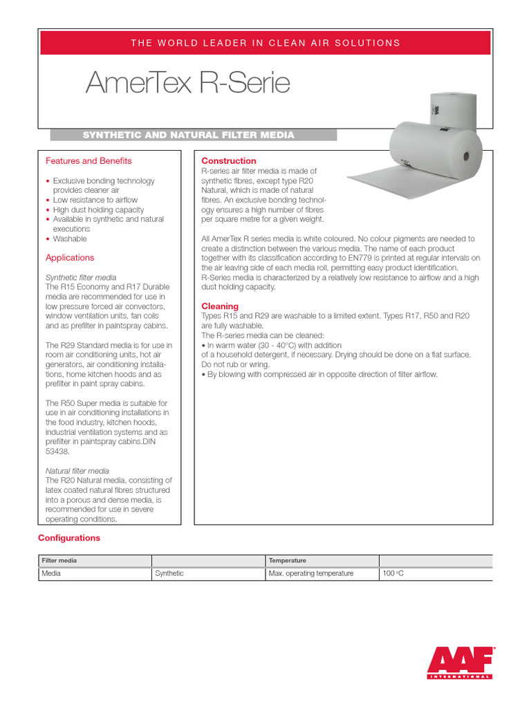 AAF Product Leaflet AmerTex R-Serie EN | PDF