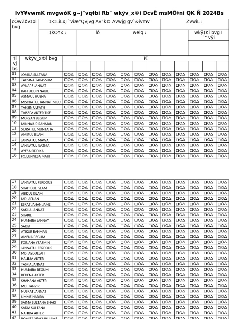 Lvy VWMK Mvgwók G J VQ Bi RB Wkÿv - X©I Dcvë Msmö Ni QK Ñ 2024Bs | PDF