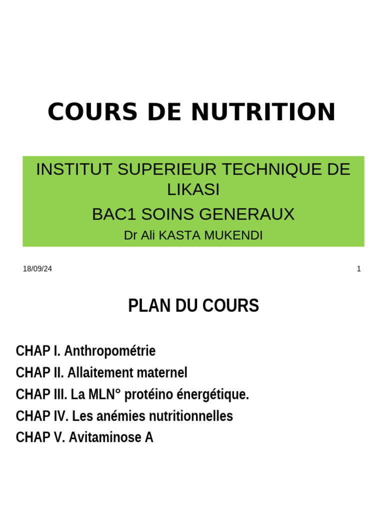 Cours de Nutrition Et Diététique 2021 | PDF