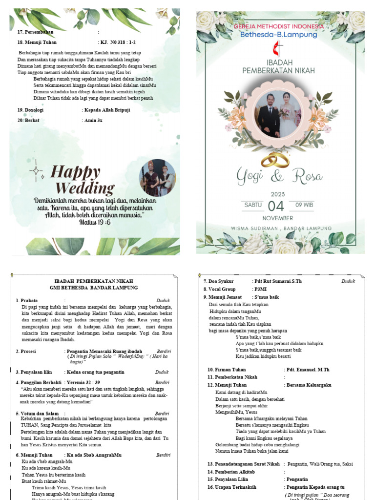 Liturgi Pemberkatan Nikah Yogi | PDF